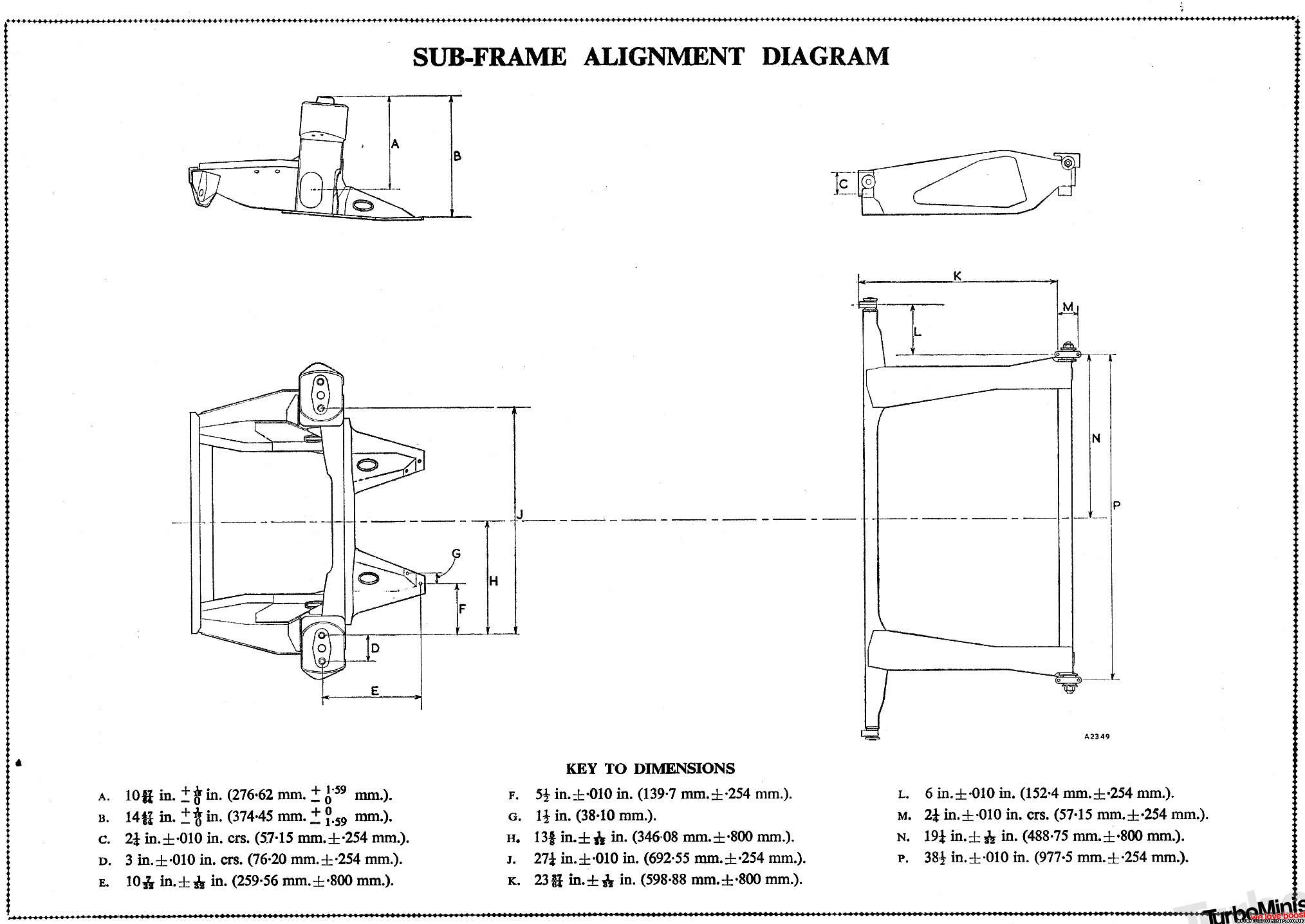 Subframe / Body alignment diagrams / info? | TurboMinis